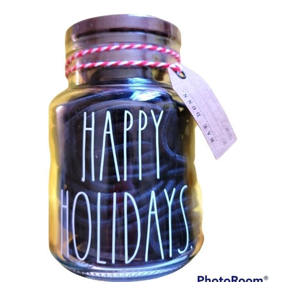 Rae Dunn | Accessories | Rae Dunn Happy Holidays Glass Jar 8 Black ...